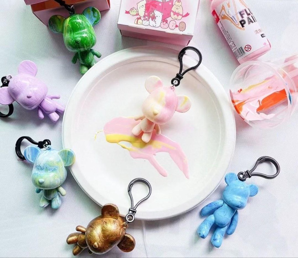 Ready Stock DIY Fluid Bearbrick DIY Keychain Set Bearbrick Handmade ...