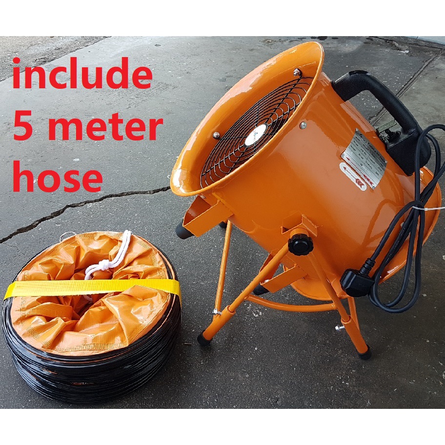 12"inch fan air blower 5 meter hose tube portable ventilator floor ...