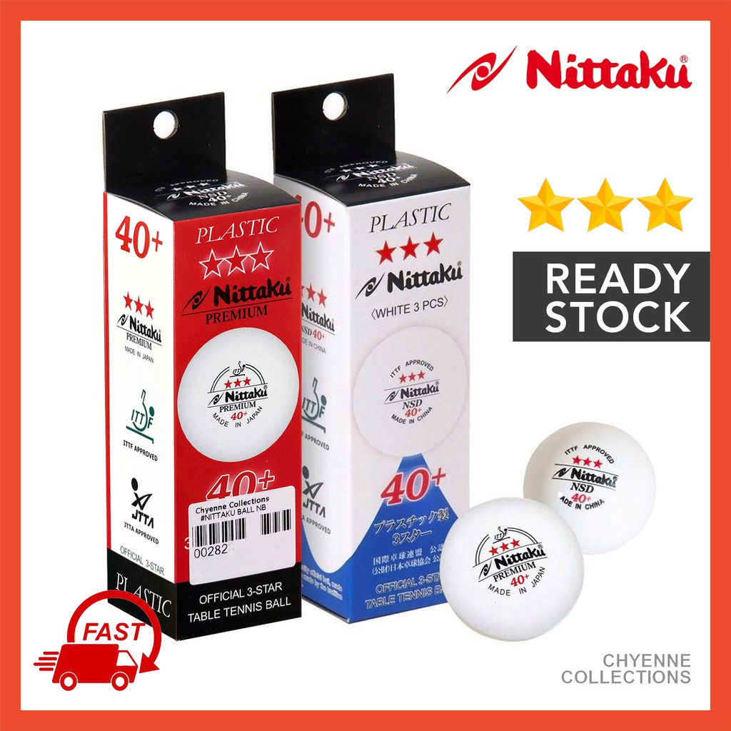 ORIGINAL Nittaku NSD Premium 40+ 3 Star • Tournament Table Tennis White Balls • Ping Pong Putih ...