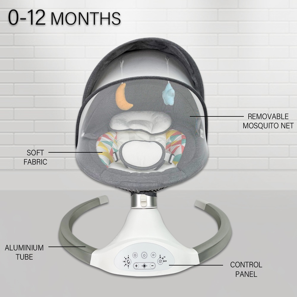 【UPGRADE Ver 】QuickBuy Newborn Baby Auto Swing Leaf Bouncer auto Cradle ...