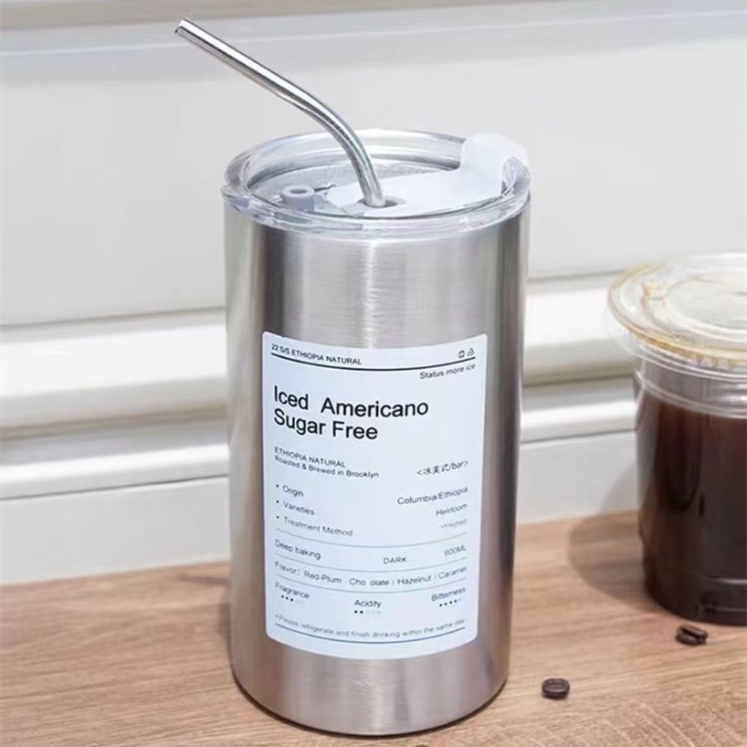 LOCAL!! 600ml Ice Coffee Industrial Style Stainless Steel Handy Cup Car ...