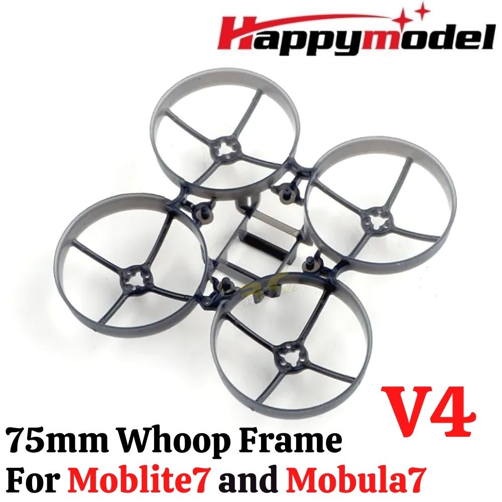 Happymodel 75mm V4 Whoop Frame for Moblite7 and Mobula7 (Black/White ...