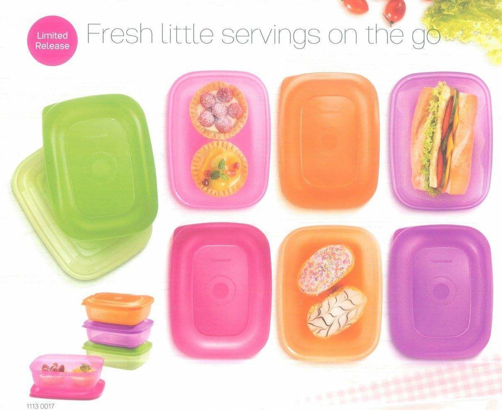8 Colour: Tupperware Small Rectangular Saver 500ml Lunch Box for Kid ...