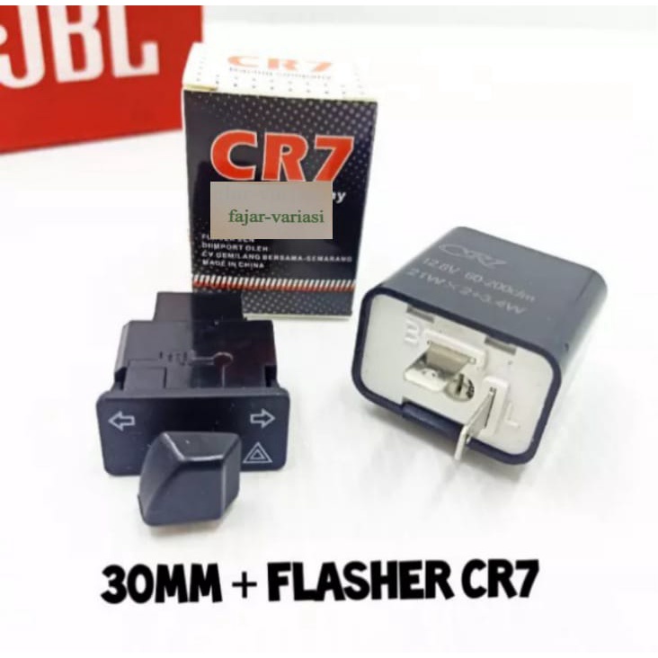 TOMBOL 30mm Turn Signal Button Switch Sen Hazard Plus Flasher Cr7 ...