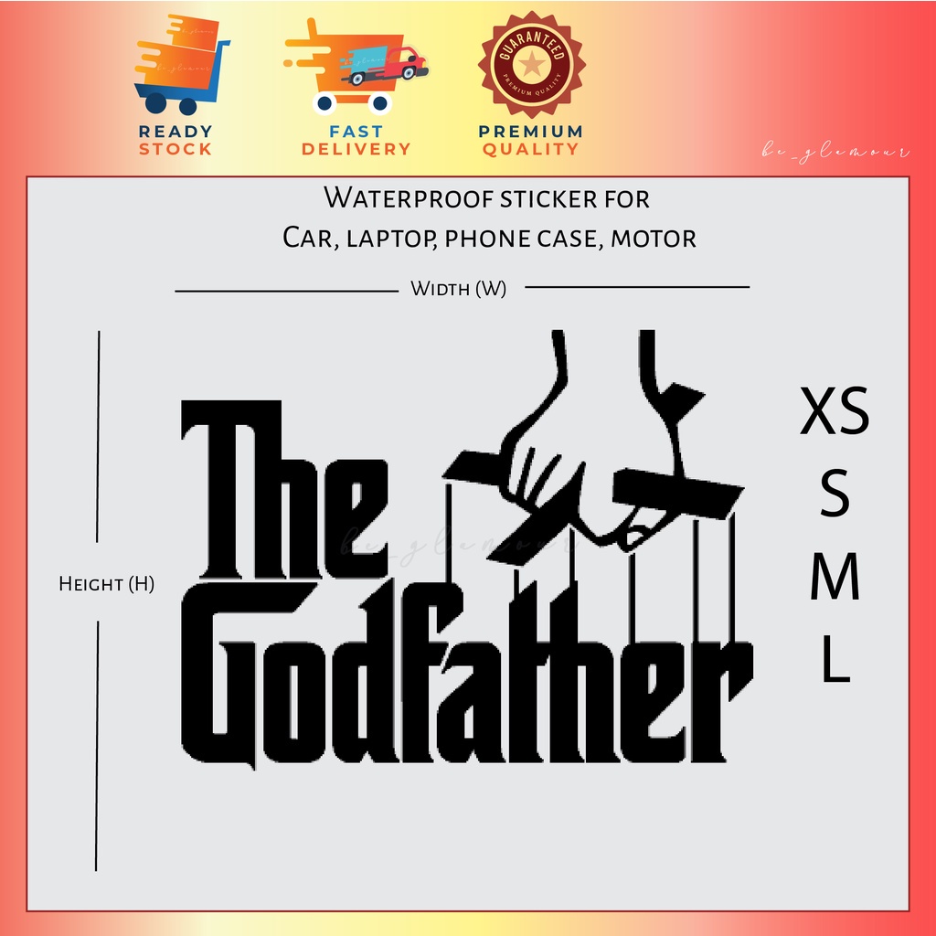 Godfather Logo Sticker Kereta Waterproof Car Motor Laptop Helmet ...