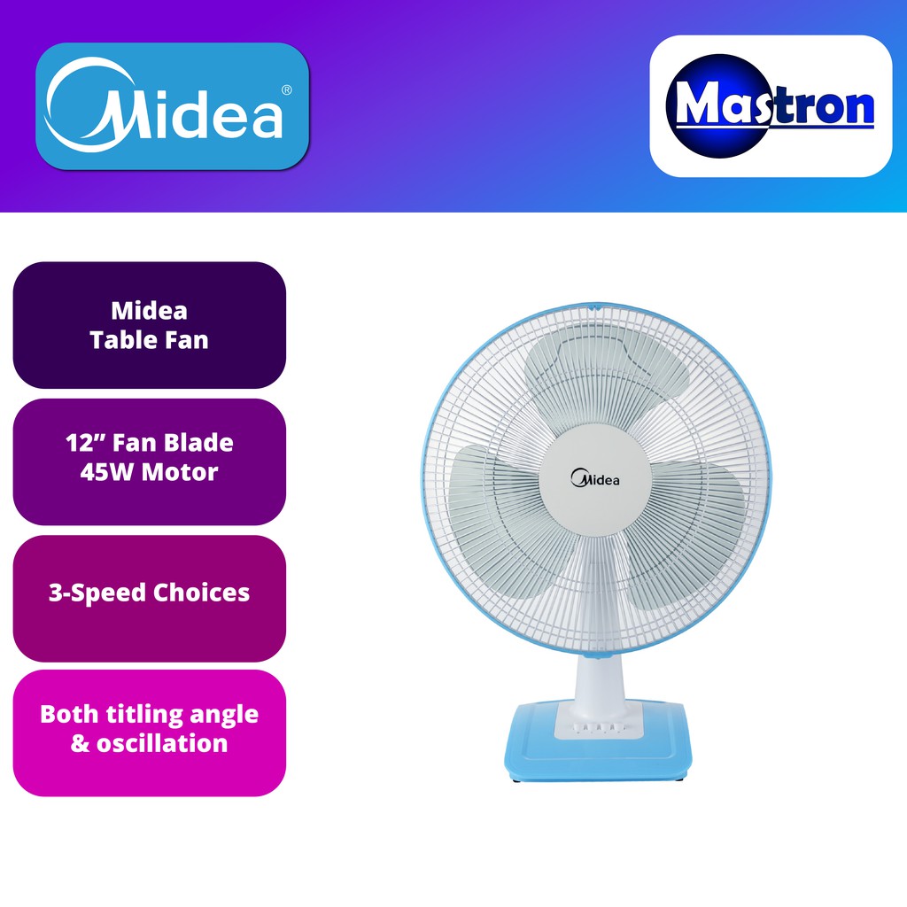 Midea 12" Table Fan | Kipas Meja Midea 12" | Kipas Duduk | Kipas Pendek ...