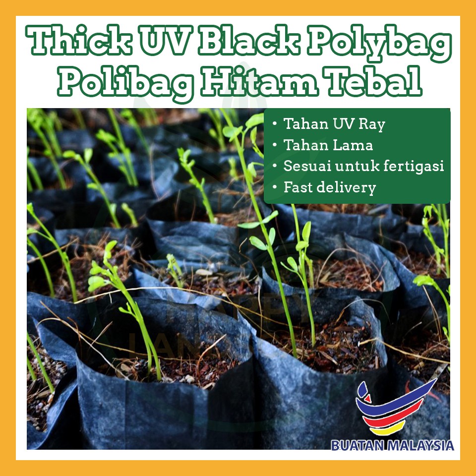 Thick UV Fertigation Black Polybag Fertigasi Polibag Hitam | Shopee ...