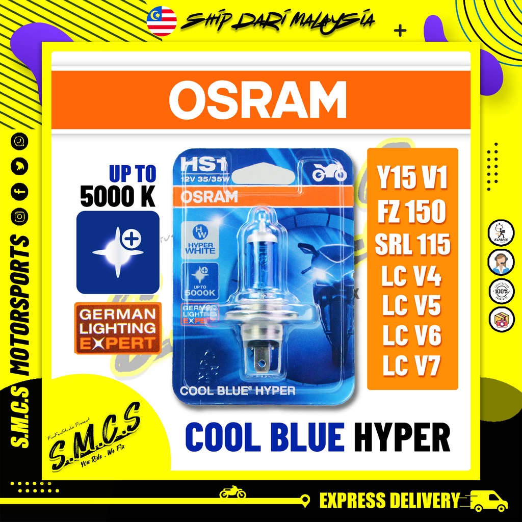 OSRAM Bulb HS1 Cool Blue Hyper [𝟭𝟬𝟬%𝗢𝗥𝗜𝗚𝗜𝗡𝗔𝗟] 12V 35W Mentol Motosikal ...