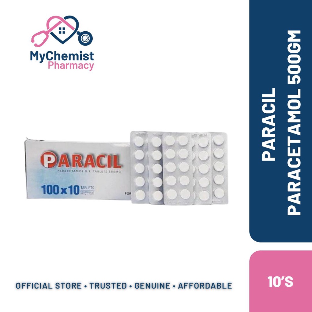 Paracil & Iftimol Paracetamol 500mg 10's (Strip) for Fever & Mild ...