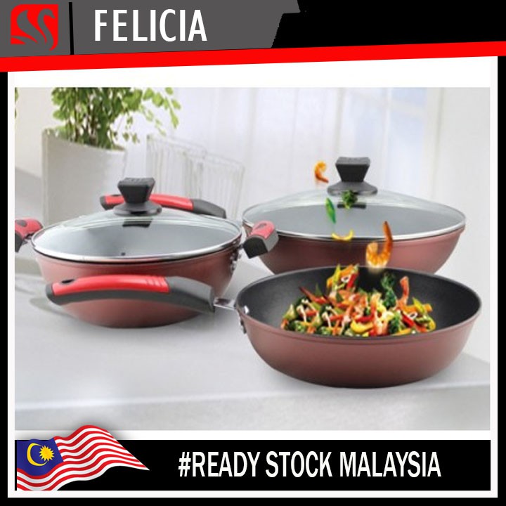 Set Kuali Set memasak Premium Set of 5 Non Stick Cookware Kuali Periuk ...