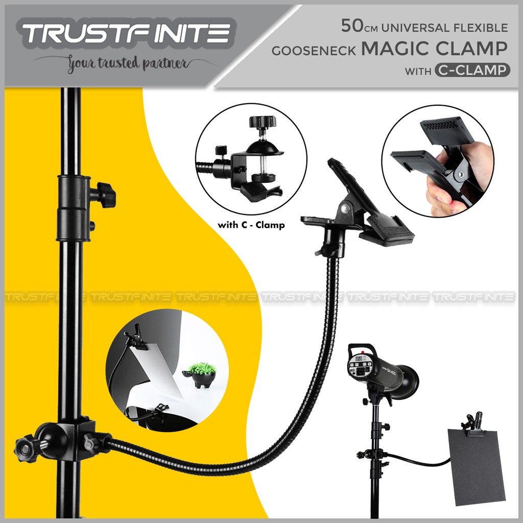 Flexible Gooseneck Magic Arm Clamp Background Clip Holder Studio Light ...