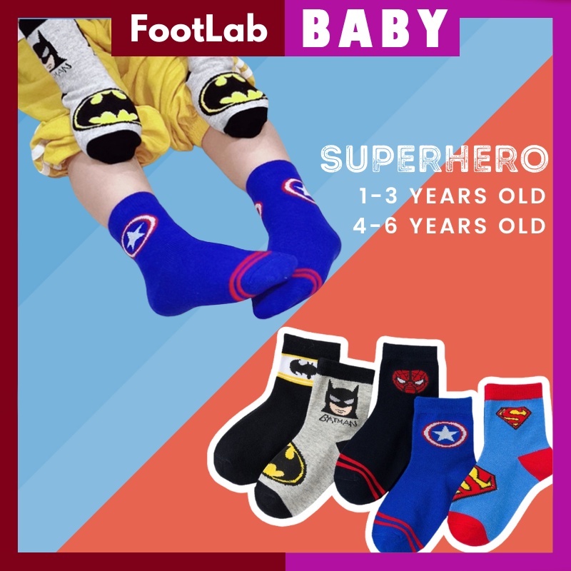 Superhero Child Socks Marvel DC Sock Superman Captain America Batman ...