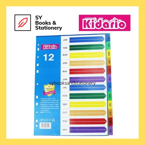 KIDARIO A4 11 Holes PP Plastic Index Divider Suitable for Ring File ...