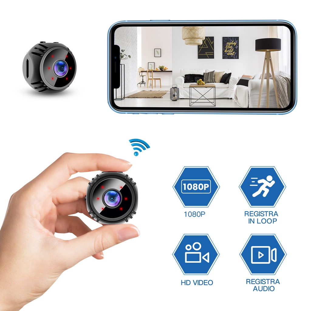 Mini Camera 1080P HD Home safety wireless WIFI camera Remote Control ...