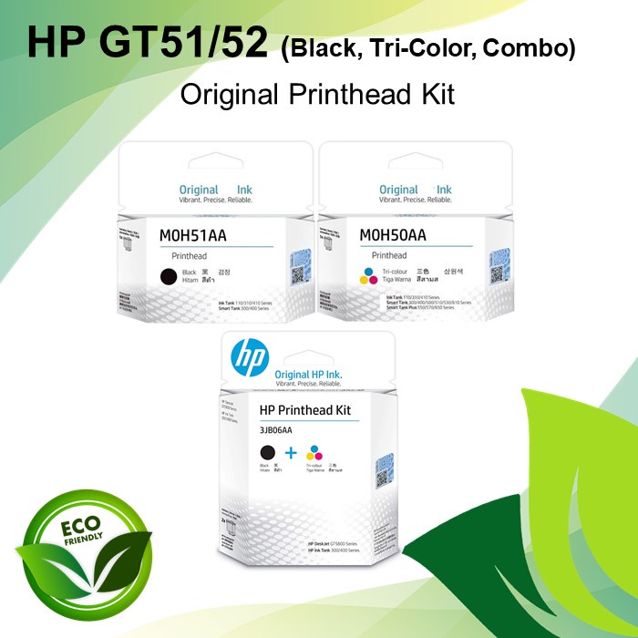 HP GT51/GT52/X4E75AA WHITE, Tri-color, Combo Original Replacement ...
