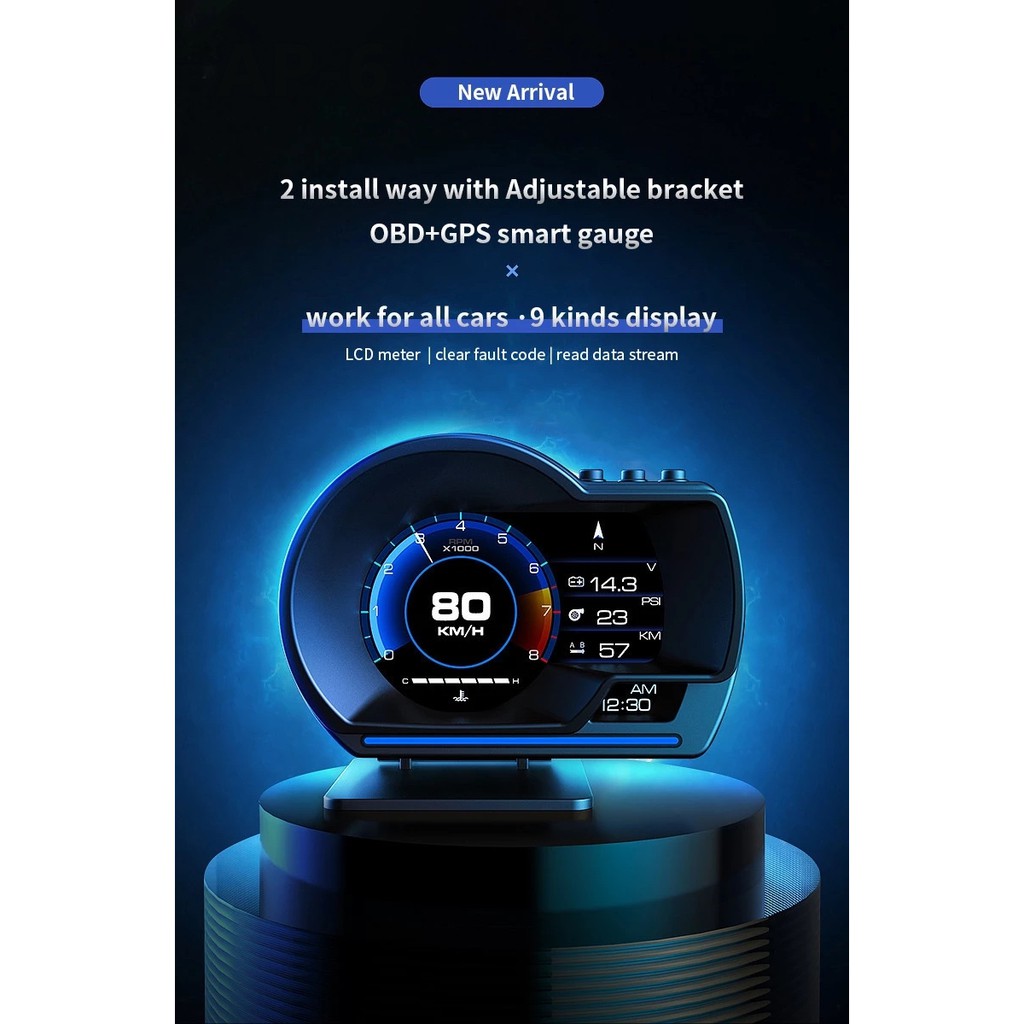 READY STOCK OBD METER P6 OBD2 HUD for Newer Car Honda Proton Toyota ...