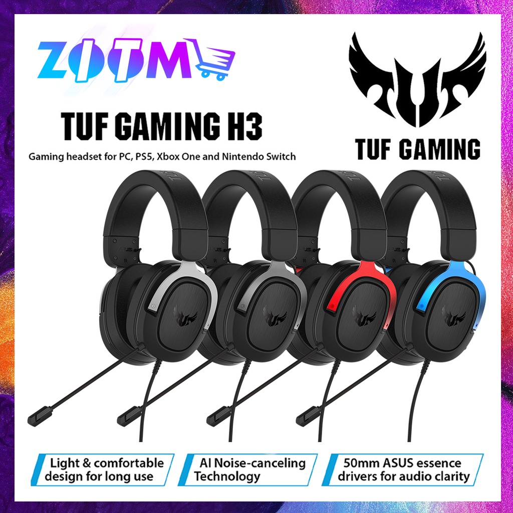 ASUS TUG GAMING H3 GAMING HEADSET FOR PC/PS4/XBOX ONE/NINTENDO SWITCH ...