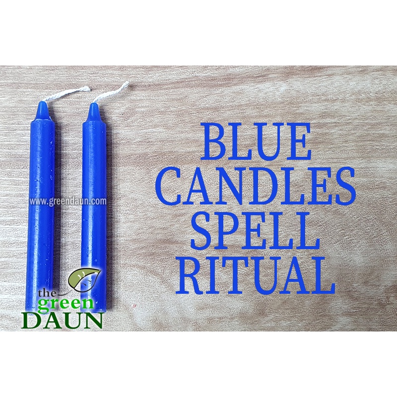 Blue Ritual Spell Candle Two 2 Pieces Mini 4" Candles Taper Unscented ...