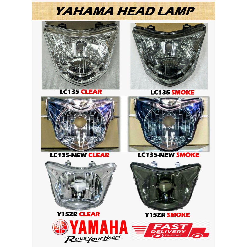 STD Head Lamp SMOKE CLEAR LED YAMAHA Y15ZR Y15 LC LCNEW LC135 LCV1 V2 V3 V4 V5 V6 HL004 HL002 ...