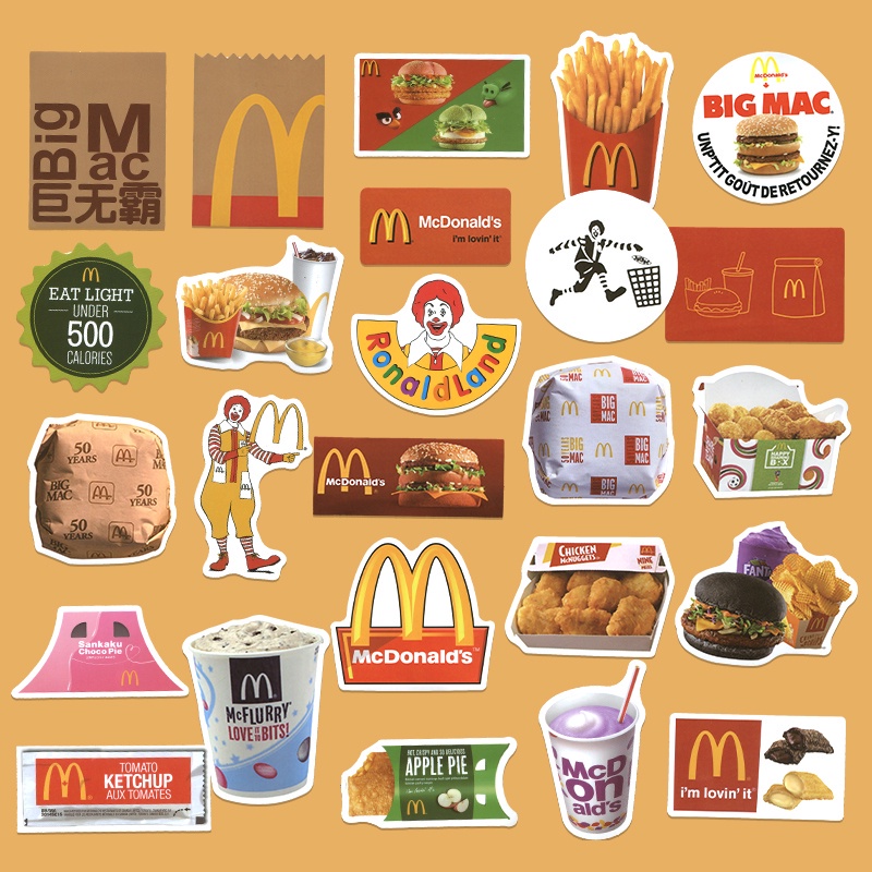 25 PCS European American Ins McDonald's Sticker for Luggage Laptop ...
