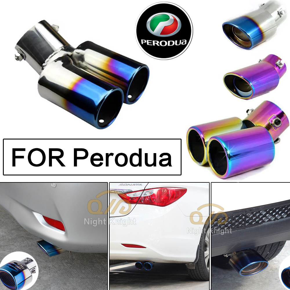 Car Exhaust Muffler Tip Stainless Steel Pipe Chrome Trim Modified ...