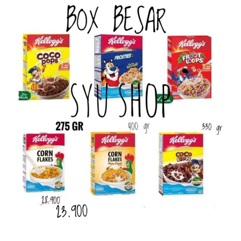 Kelloggs kellogs froot loops frosties coco loops pops corn flakes honey ...