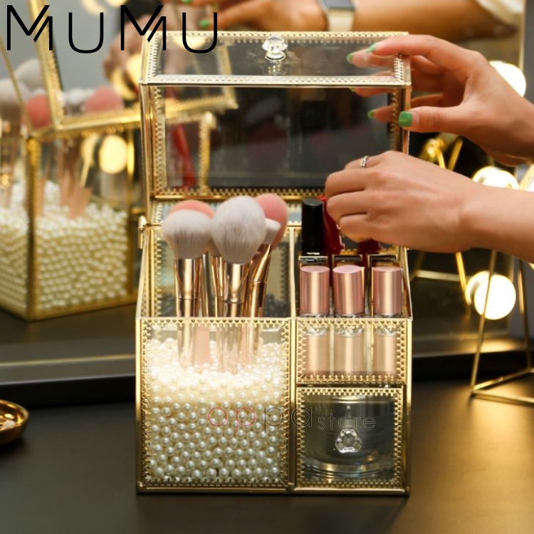 MUMU Style Nordic Collection Multi Function Tempered Glass Vanity Table ...