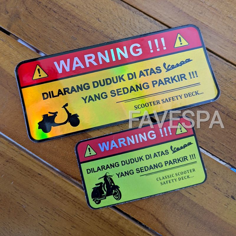 Vespa WARNING STICKER DO NOT SIT WATERPROOF CUTTING | Shopee Malaysia
