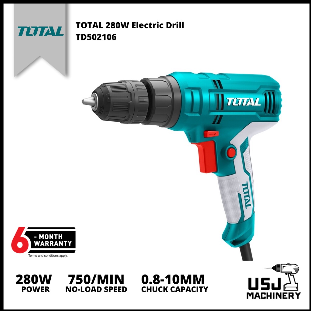 TOTAL 280W Electric Drill TD502106 | 6 Months Warranty | Shopee Malaysia