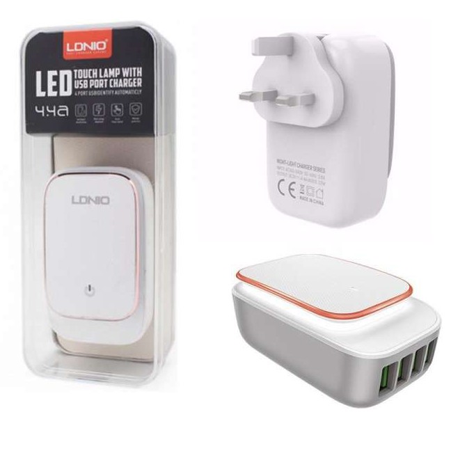 LDNIO A4405 4 PORT USB CAHRGER ADAPTOR WITH TOUCH LAMP | Shopee Malaysia