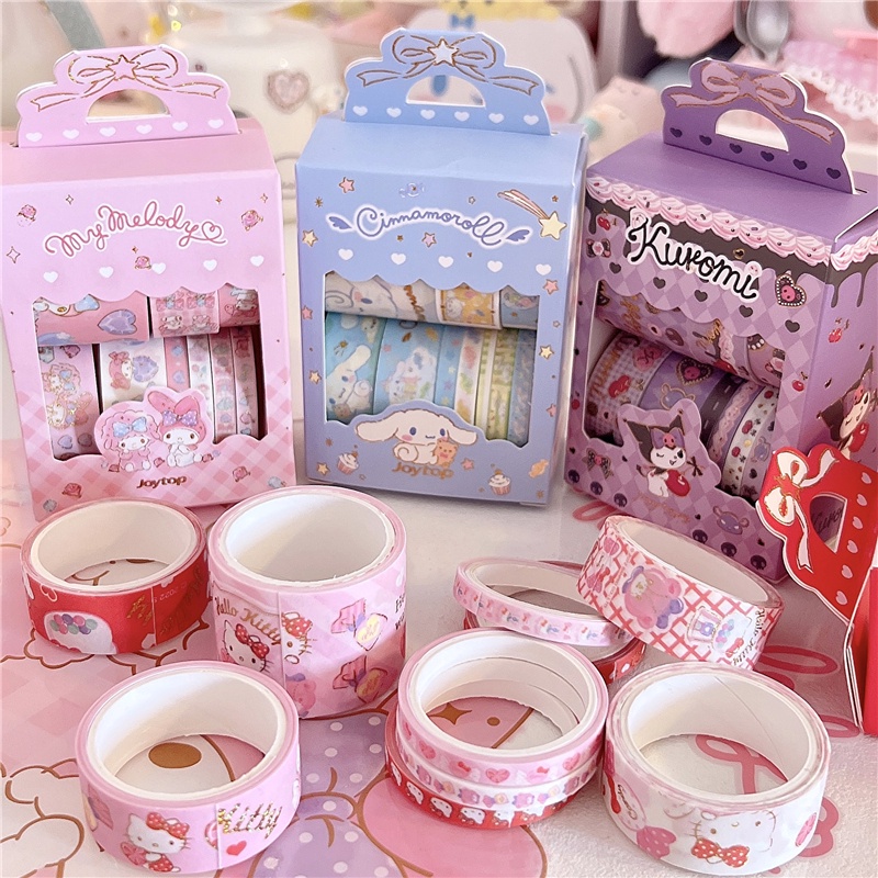 10 Rolls Sanrio Kuromi Cinnamoroll Washi Tape Bronzing Sticker Student ...