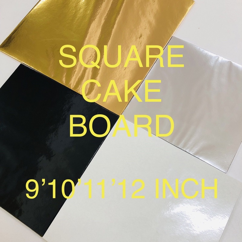 PETAK Kek Gold, Silver, Black, White SQUARE Cake Board (1pc) | Shopee ...