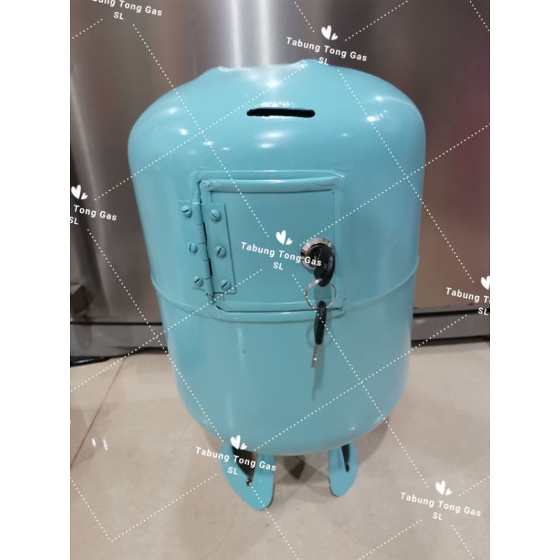 🔥Ready Stock🔥Tabung Syiling Tong Gas Biru Colour Ada Pintu Dan Kunci 扑满 ...