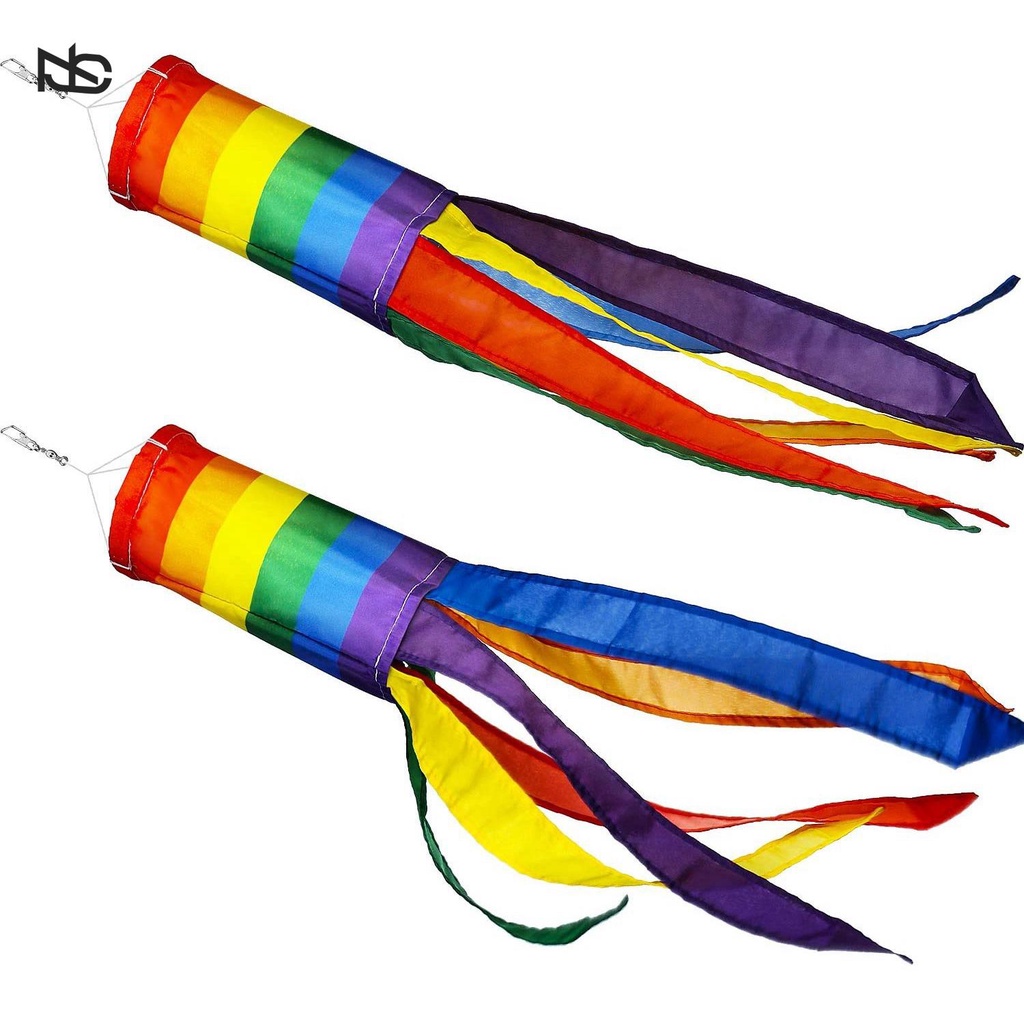2 Pieces Windsock Colorful Hanging Decoration Windsock for Outdoor ...