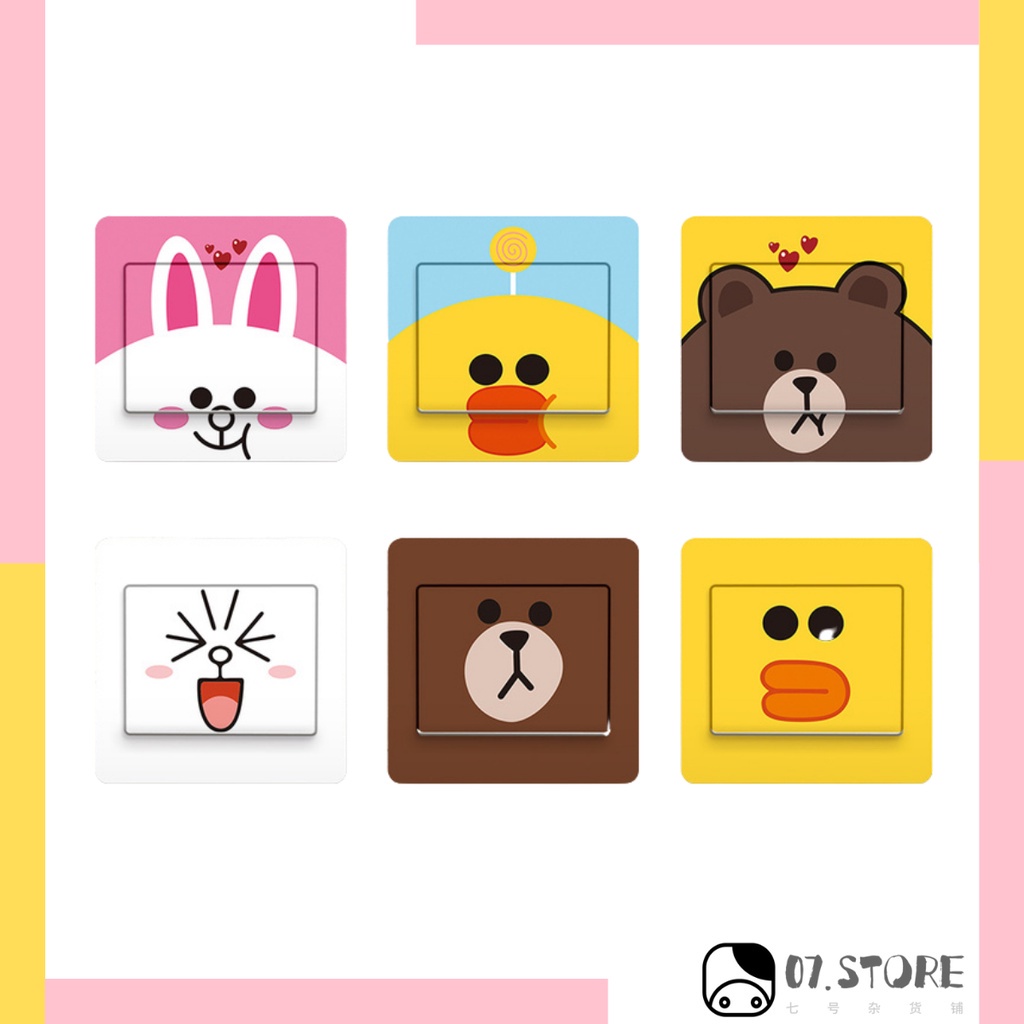 Nordic style Self-adhesive Socket Sticker - LINE 北欧简约插座贴-LINE萌物 ...