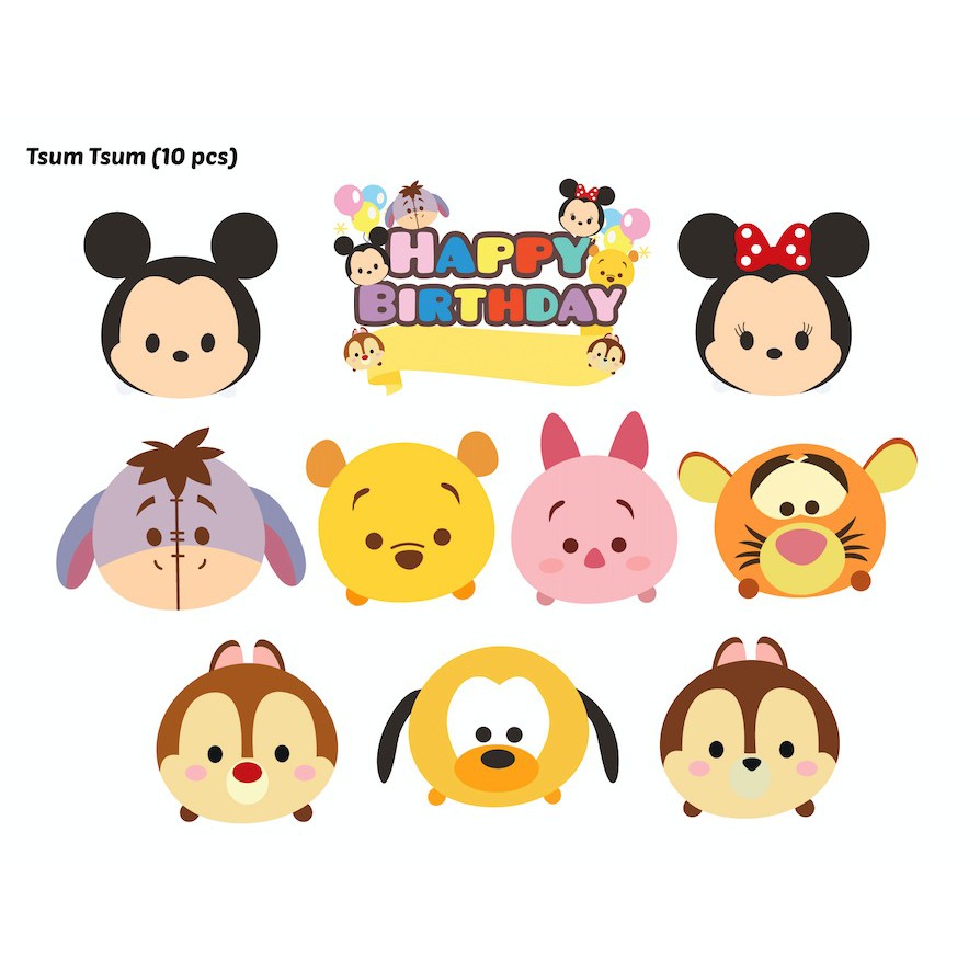 Tsum Tsum Cake Topper (10pcs) | Shopee Malaysia