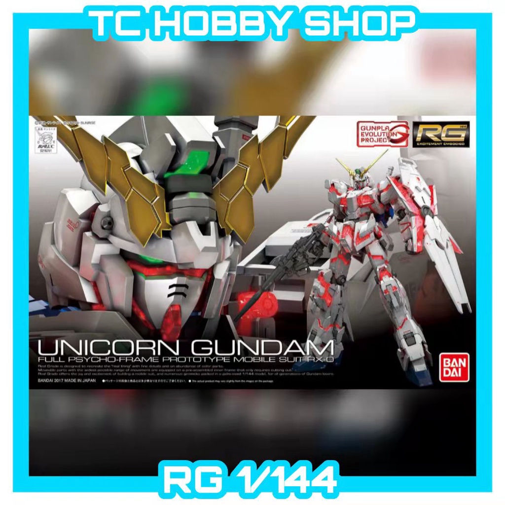 (Ready Stock) Bandai RG 1/144 Gundam Unicorn RX-0 Mobile Suit Gunpla ...