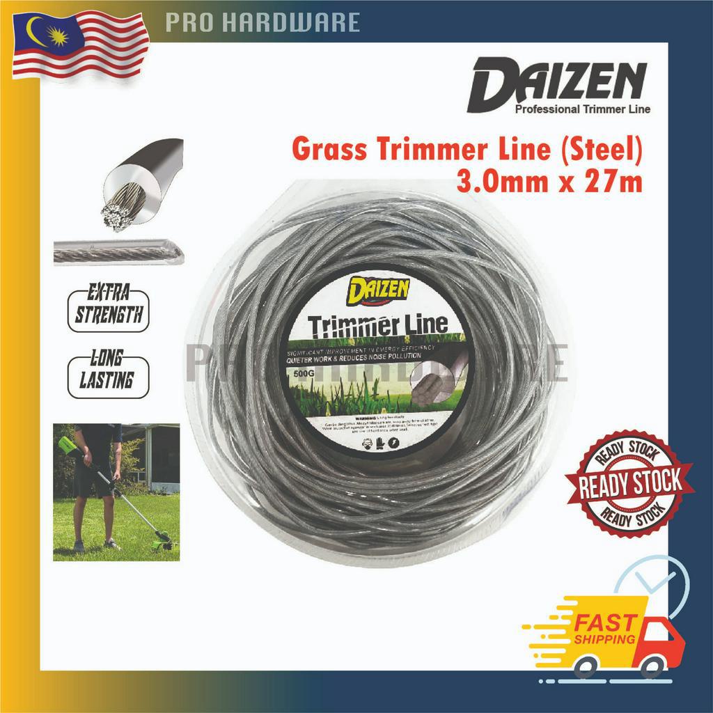 DAIZEN Extra Strong Steel Grass Trimmer Line 3.0MM x 27M / SPIRAL TYPE ...