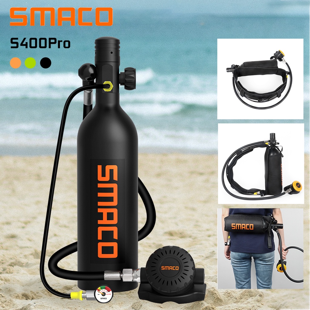 SMACO S400 Pro 360 degree Scuba Diving Cylinder Tank Set Respirator Air ...