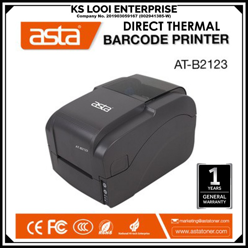 ASTA AT-B2123 Direct Thermal Transfer Barcode Printer - Black and White ...