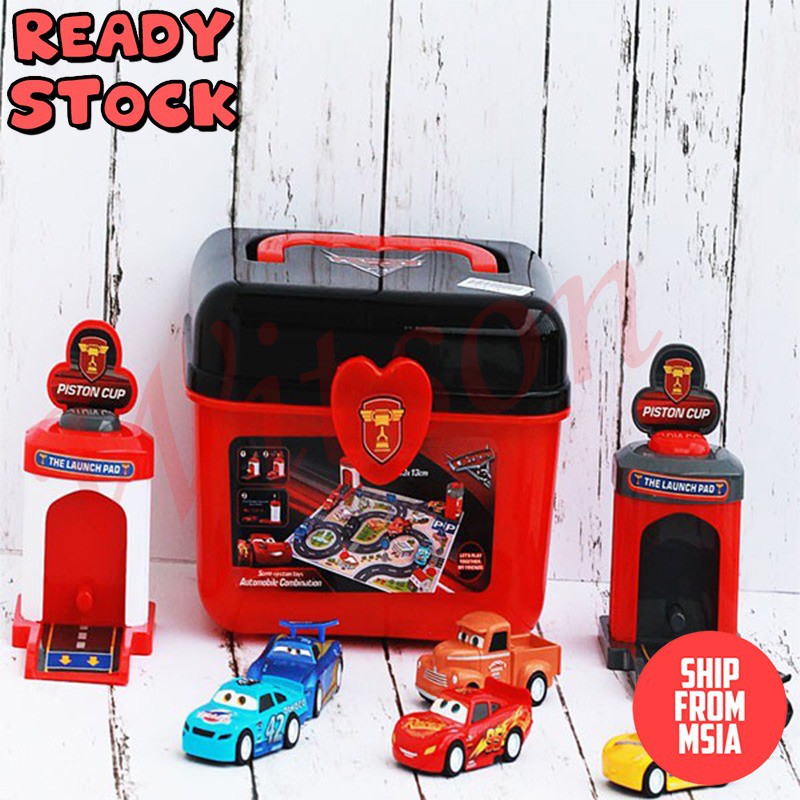 MCQUEEN PLAYSET CARS 3 TOYS PIXAR CARS CARRY BOX PLAYSET EJECTION CARS ...