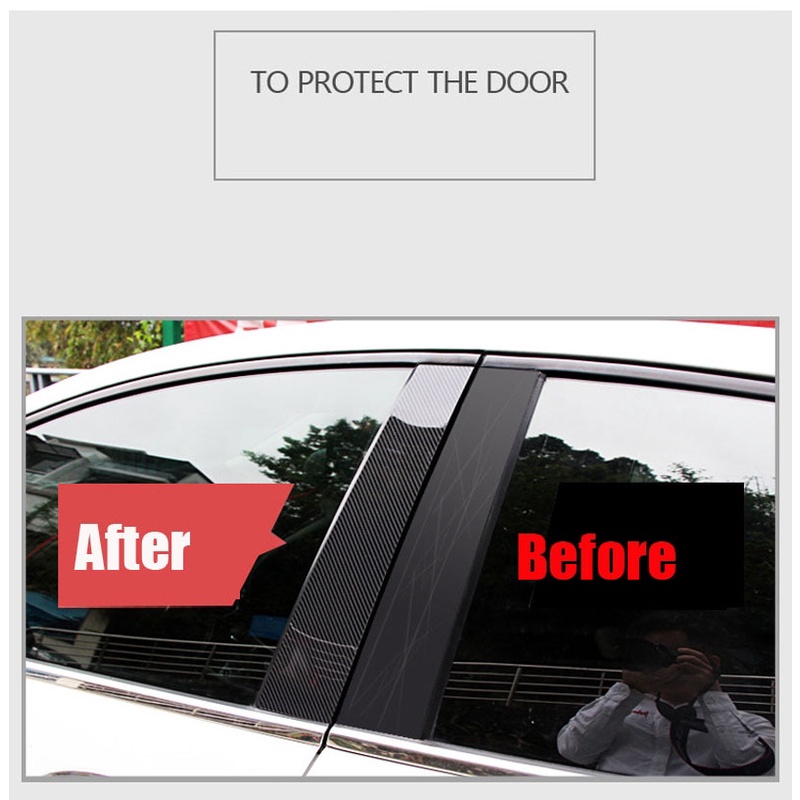 Carbon Fiber Mid-Column PC Window Trims Pillars Decoration Sticker For ...