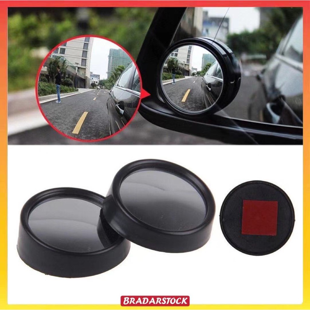 2Pcs 360 Adjustable Blind Spot Mirror Rear View Side Mirror Rotatable ...