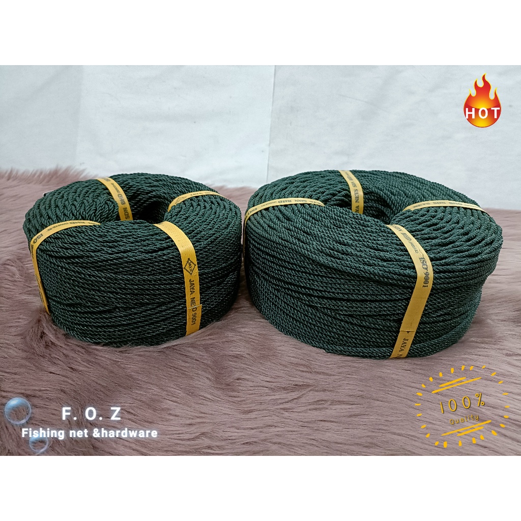 PE Rope Tali PE 3mm & 3.5mm 200mtr Tali | Warna Hijau GG | Jaring Pukat Ikan | Brand JAYA ...