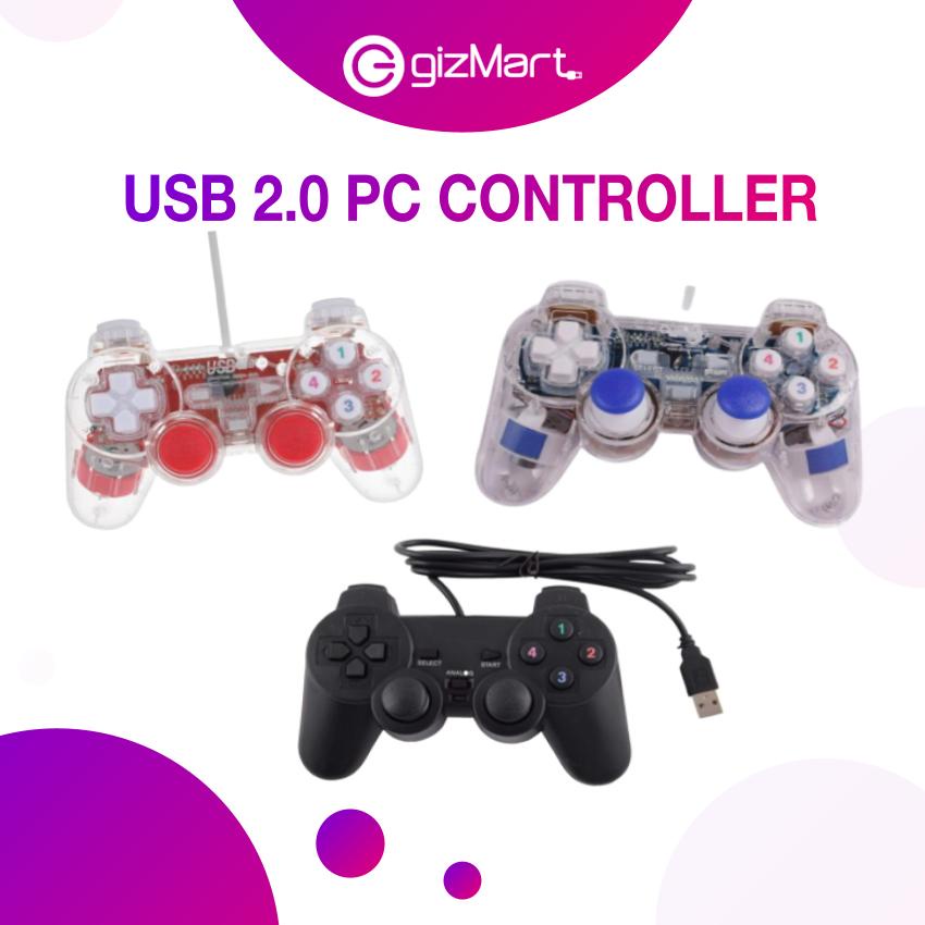 USB 2.0 Duo Shock Single Gamepad PC Controller with 2 meter Cable EW702 ...