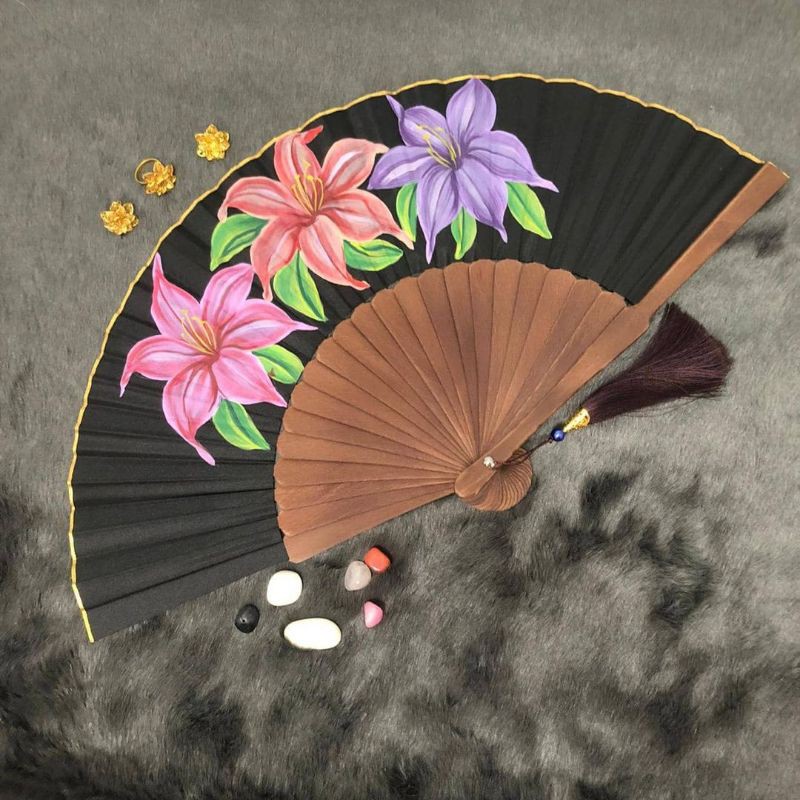 Hand Fan/Folding Fan/Painting Fan (Can Engrave Your Name On The Fan ...
