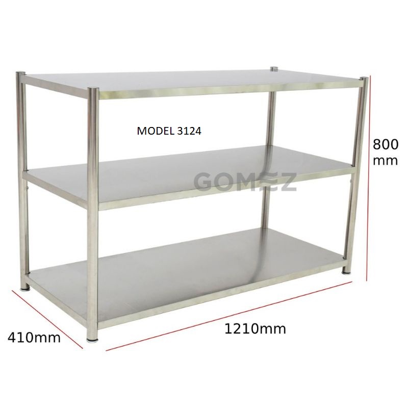 GOMEZ Stainless Steel Kitchen Storage Rack Shelf Rak Dapur Rak ...