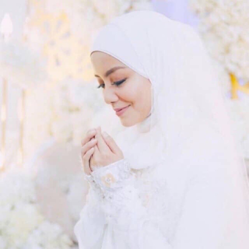 Shawl Putih Chiffon Nikah Tunang Bridal Pengantin Off White | Shopee ...