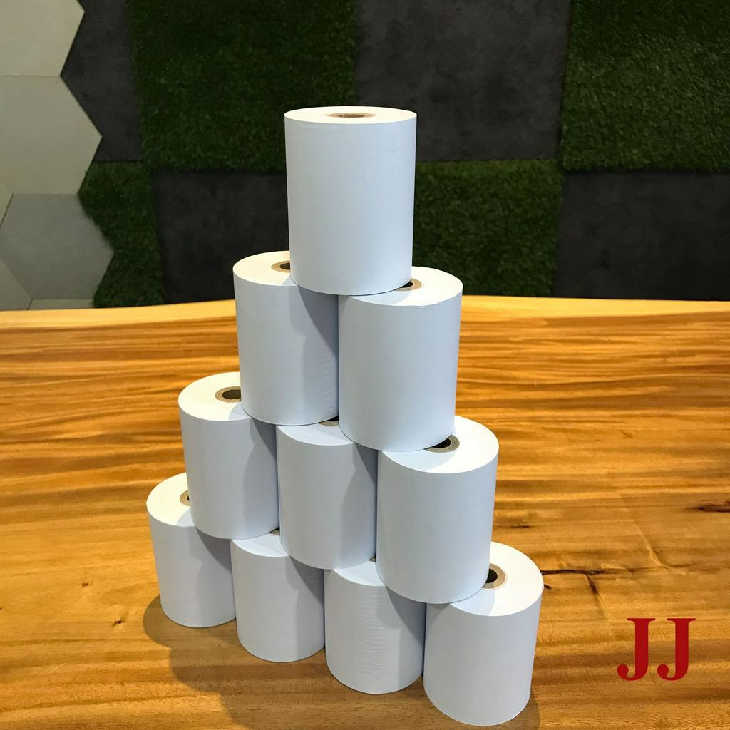 (10 rolls) High White Paper Roll 76mm x 60mm x 20mm Adding Roll Cash ...