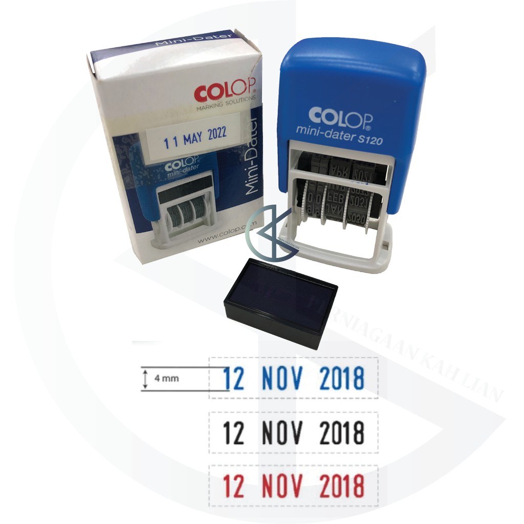 COLOP Mini Dater Stamp Chop Self-Inking / Date Chop Stamp S120 | Shopee Malaysia